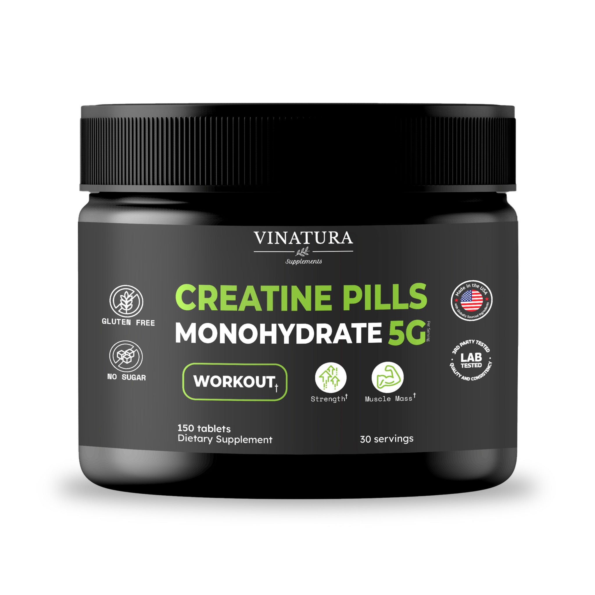 Creatine Monohydrate Pills 5G – Vinatura Supplements