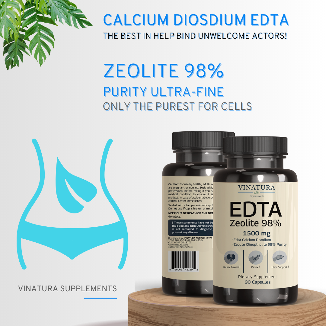 EDTA (Calcium Disodium) with Zeolite Detox 98% - 1500mg